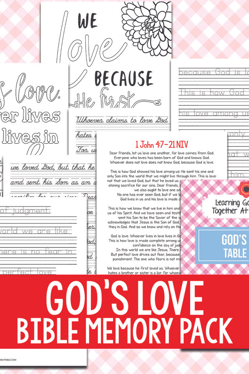 God's Love Table Pack {21 pages} – Jamerrill Stewart, Large Family ...
