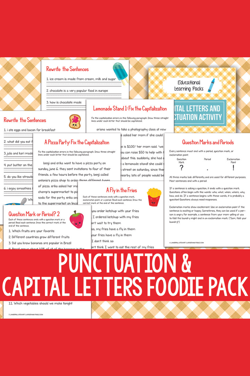 Language Arts Double Bundle: Capital Letters & Punctuation PLUS Parts ...