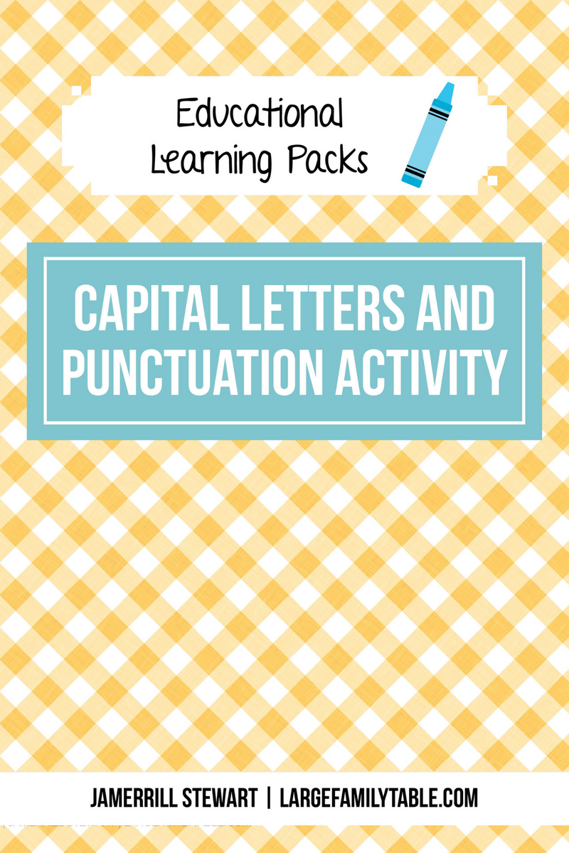 Capital Letters and Punctuation Table Pack {14 pages} – Jamerrill ...