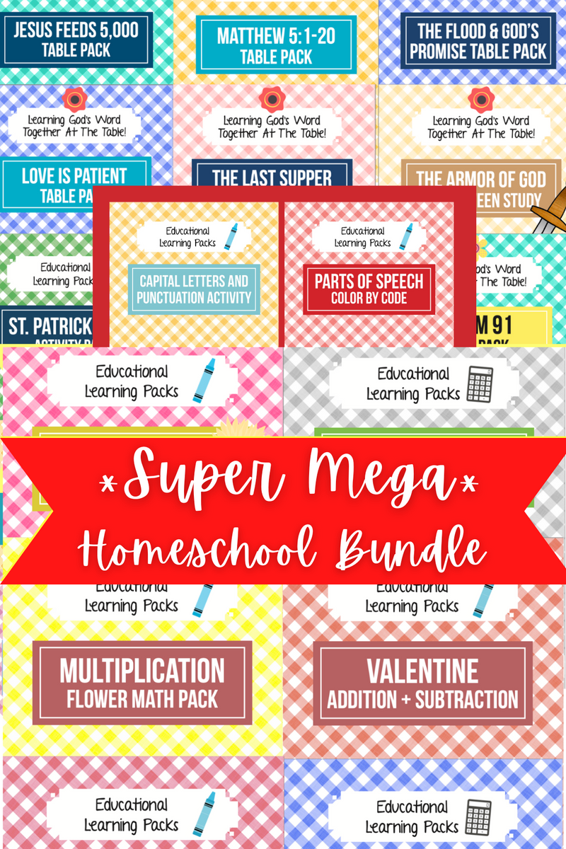 Super Mega Homeschool Bundle: 28 Table Packs {555 pages} – Jamerrill ...