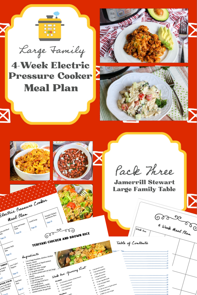 Large Family 12-Week Large Family Electric Pressure Cooker Meal Plans ...