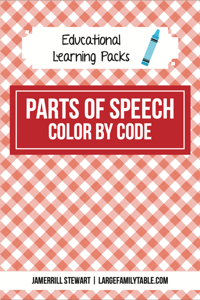 Parts of Speech Table Pack {10 pages} – Jamerrill Stewart, Large Family ...