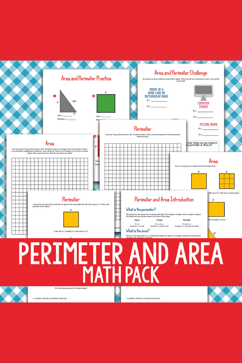 Perimeter and Area Intro Math Table Pack {11 pages} – Jamerrill Stewart ...