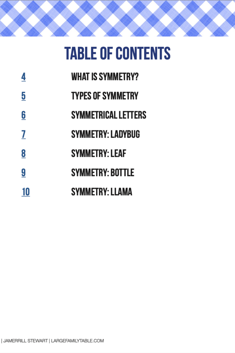 Symmetry Table Pack {11 pages} – Jamerrill Stewart, Large Family Table ...